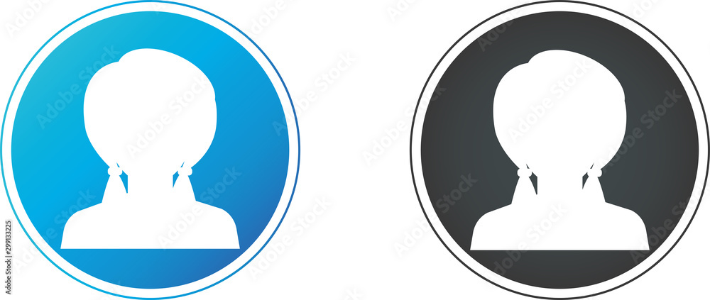 User flat avatar icon, sign, profile people symbol.Social media avatar ...
