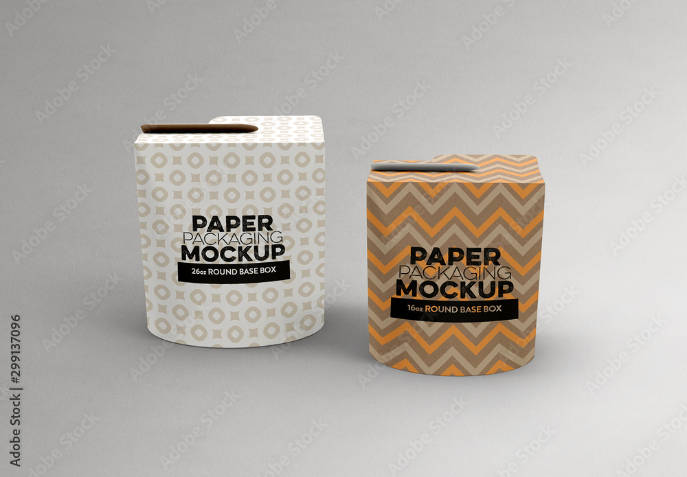 2 Round-Bottom Paper Box Mockups Stock Template | Adobe Stock