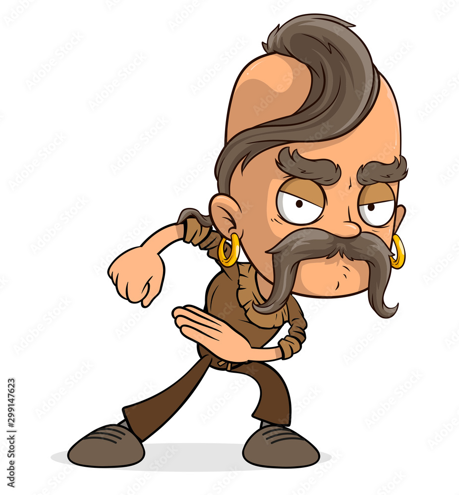 Cartoon funny serious ukrainian cossack boy character. Layered EPS ...