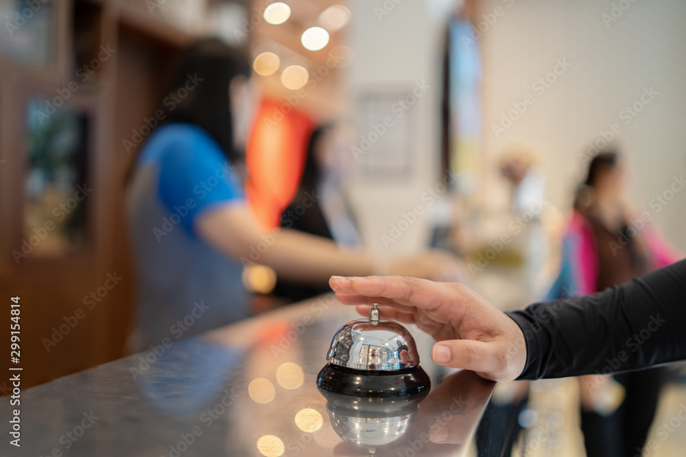 hand press on ring bells Welcome to the hotel,Hotel service bell ...