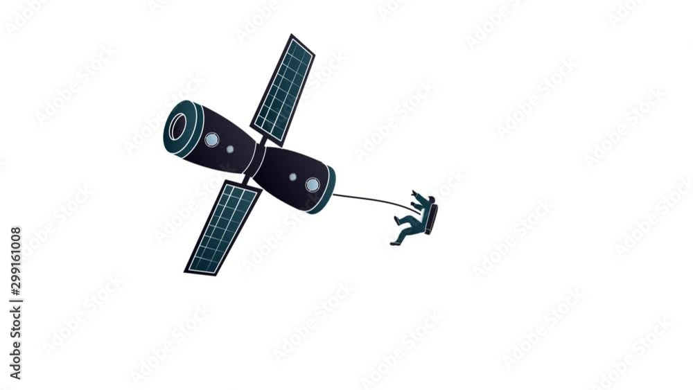 Animation of an astronaut in outer space. Spacemen and the space ...