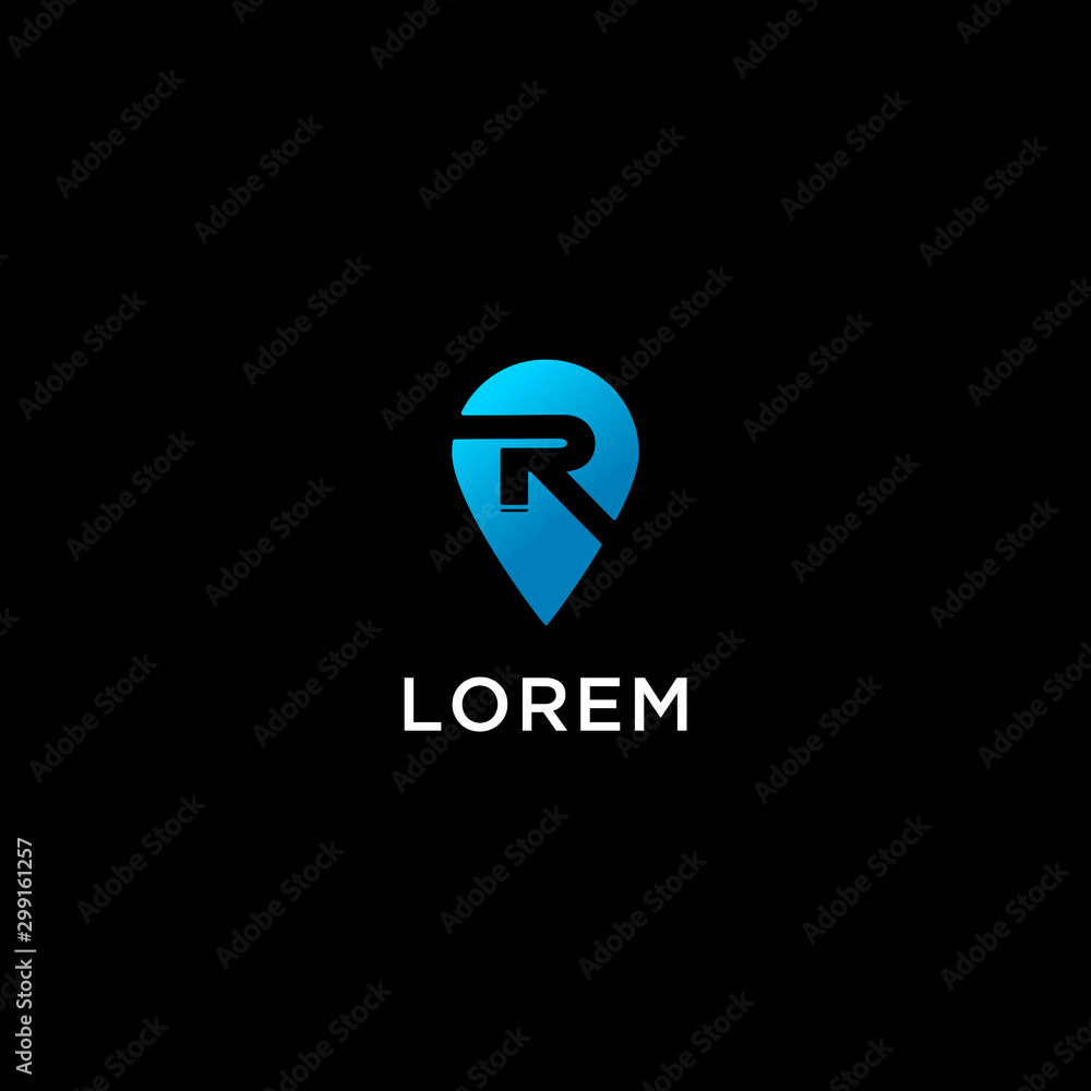 letter R vector and location logo Stock Vector | Adobe Stock