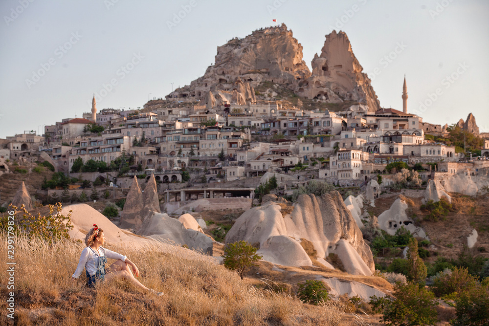 sight, sightseeing, turkey, tourist, woman, girl, hill, cliff, fairy ...