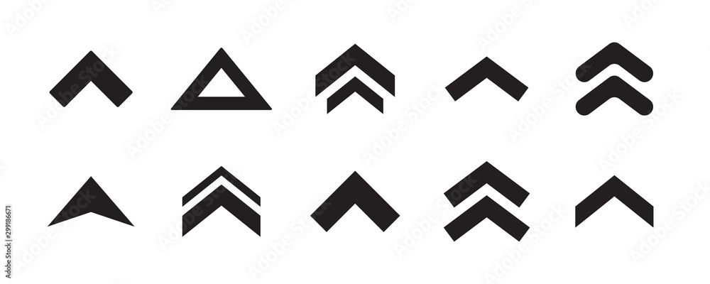 Set of swipe up arrow icons on a white background. Vector illustration ...