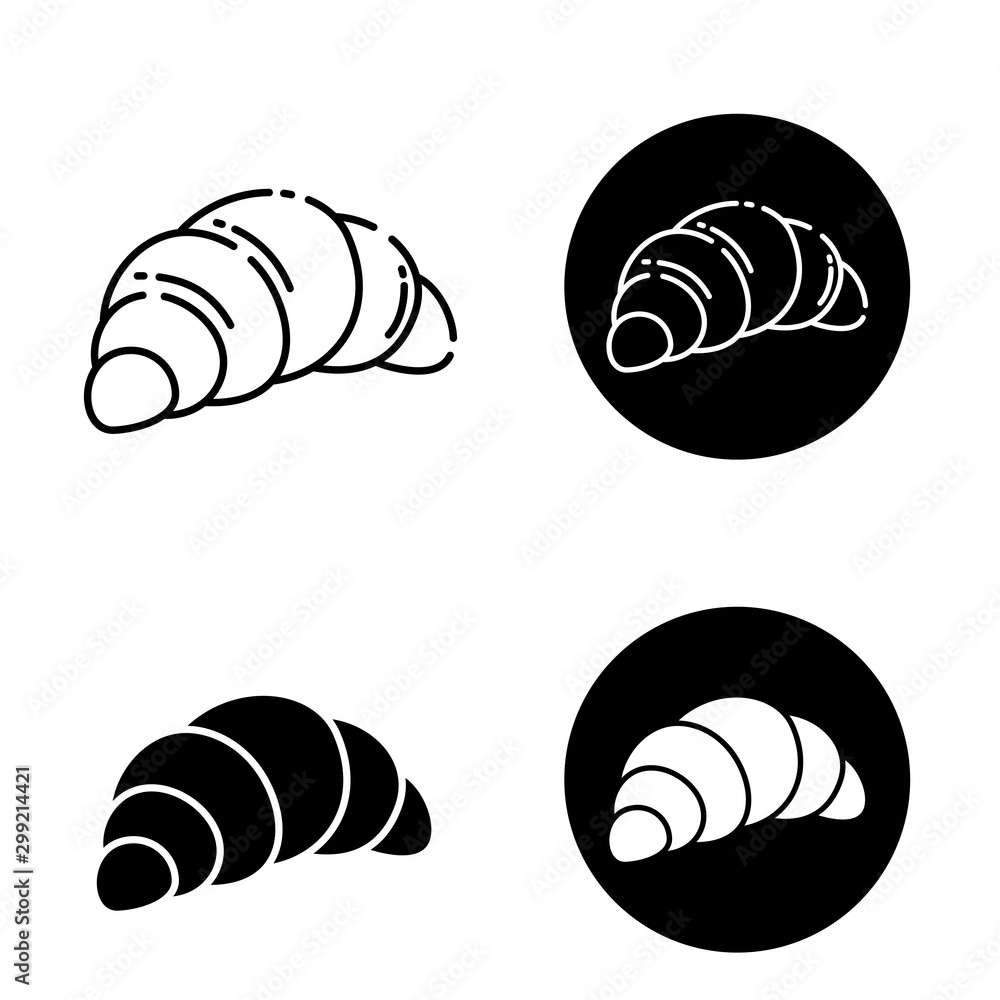 Croissant vector illustration with black and white background ...