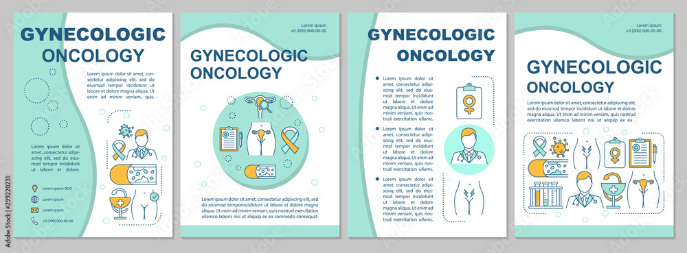 Gynecologic oncology creative brochure template. Women healthcare ...