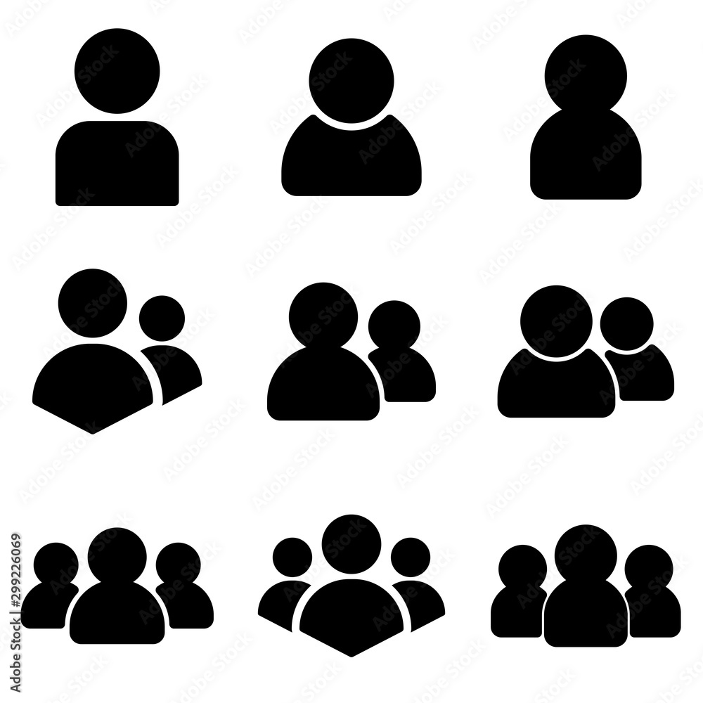 Set of User icon. symbol of business people with trendy flat style icon ...