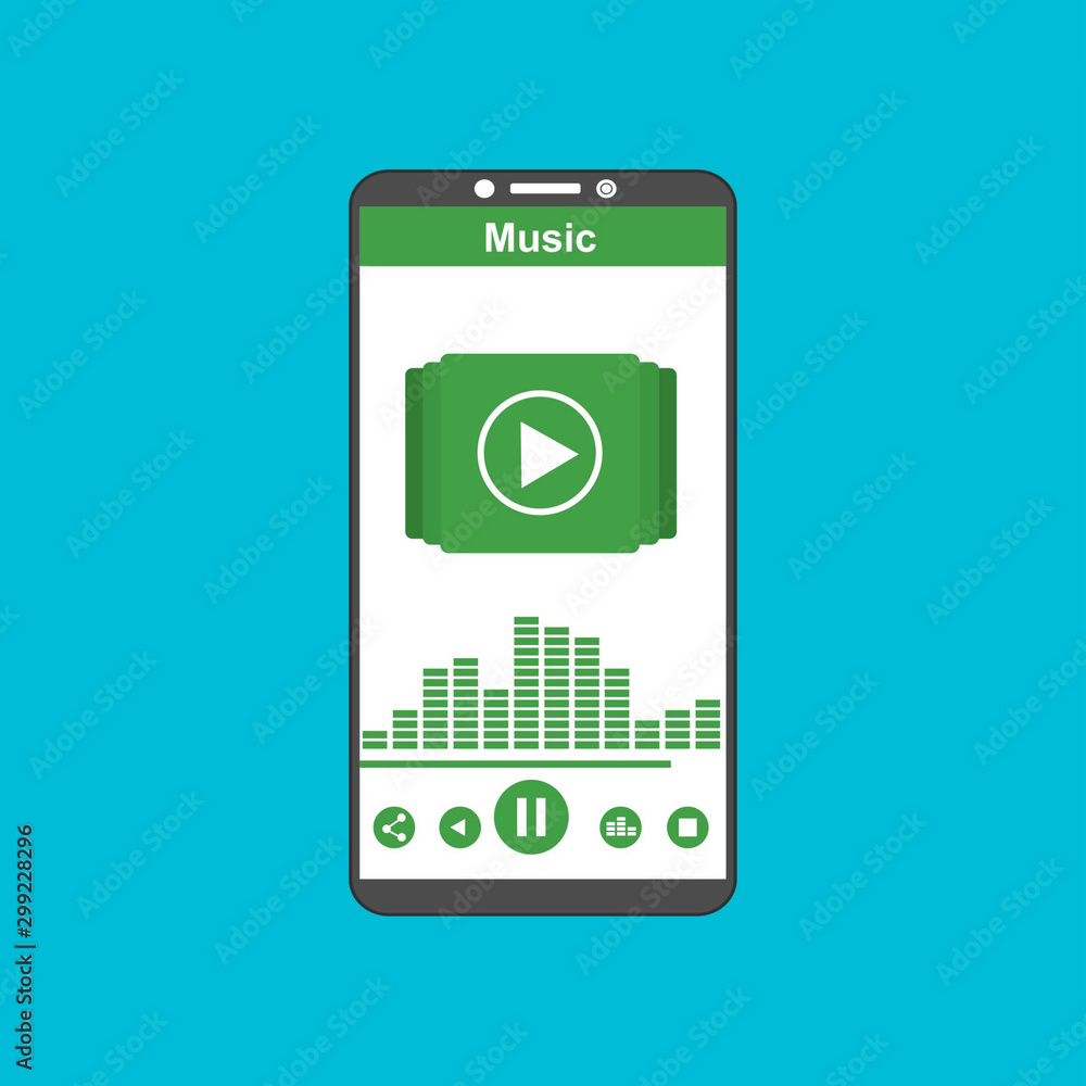 Music player app interface vector color template for website and mobile ...