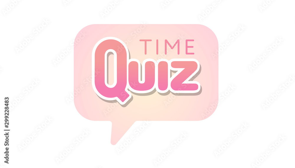 Quiz time type. Social media elements stories stickers, web, app, ui ...