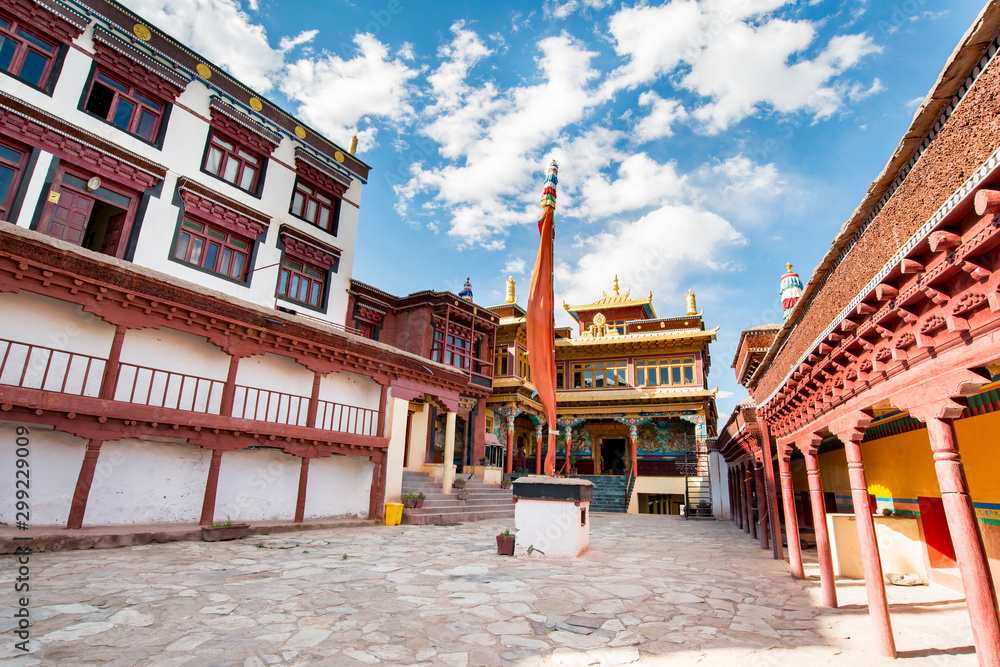 Beautiful Matho monastery ( Gompa ) temple. India, Ladakh, Thiksey ...
