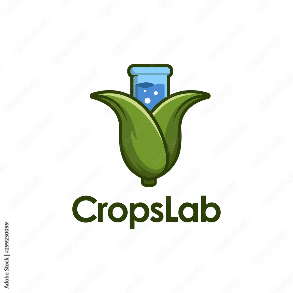 Agriculture crops laboratory vector, Corn and beaker logo icon Stock ...