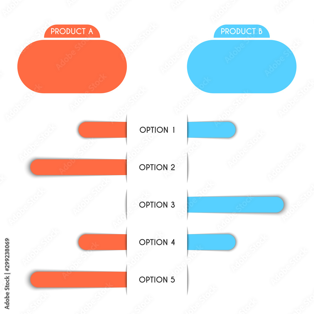 Vecteur Stock Comparison Table Of Two Products Comparative Charts For 