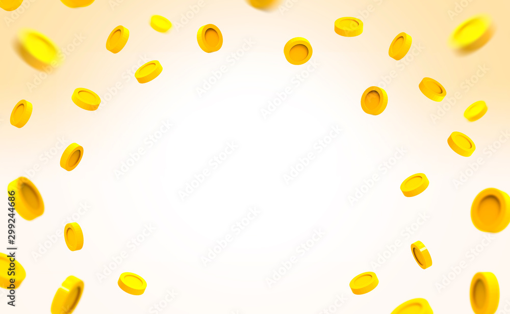 Cool coin background. Hero image. Gold coins falling 3d. Coin Rain ...
