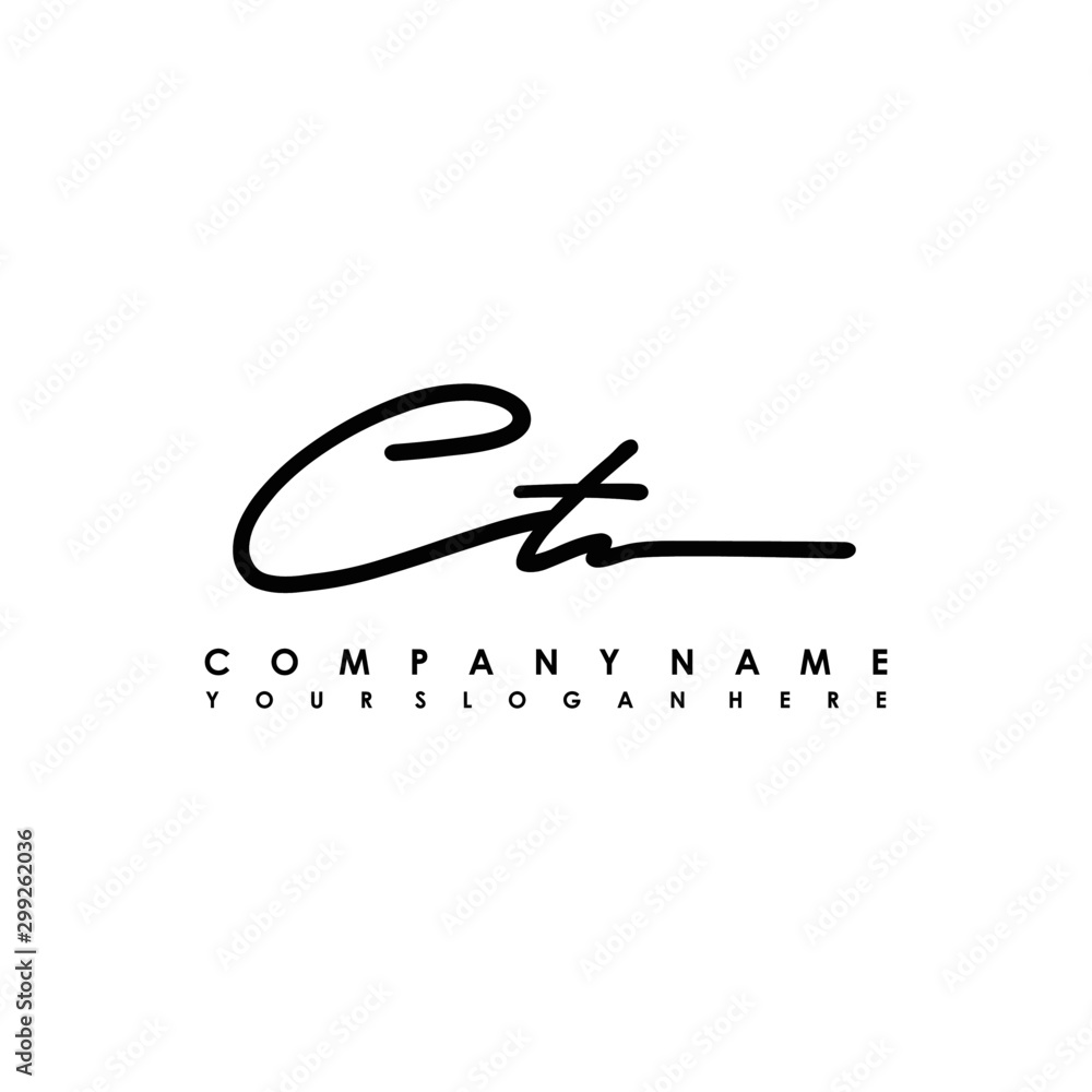 CT initials signature logo. Handwriting logo vector templates. Logo for ...