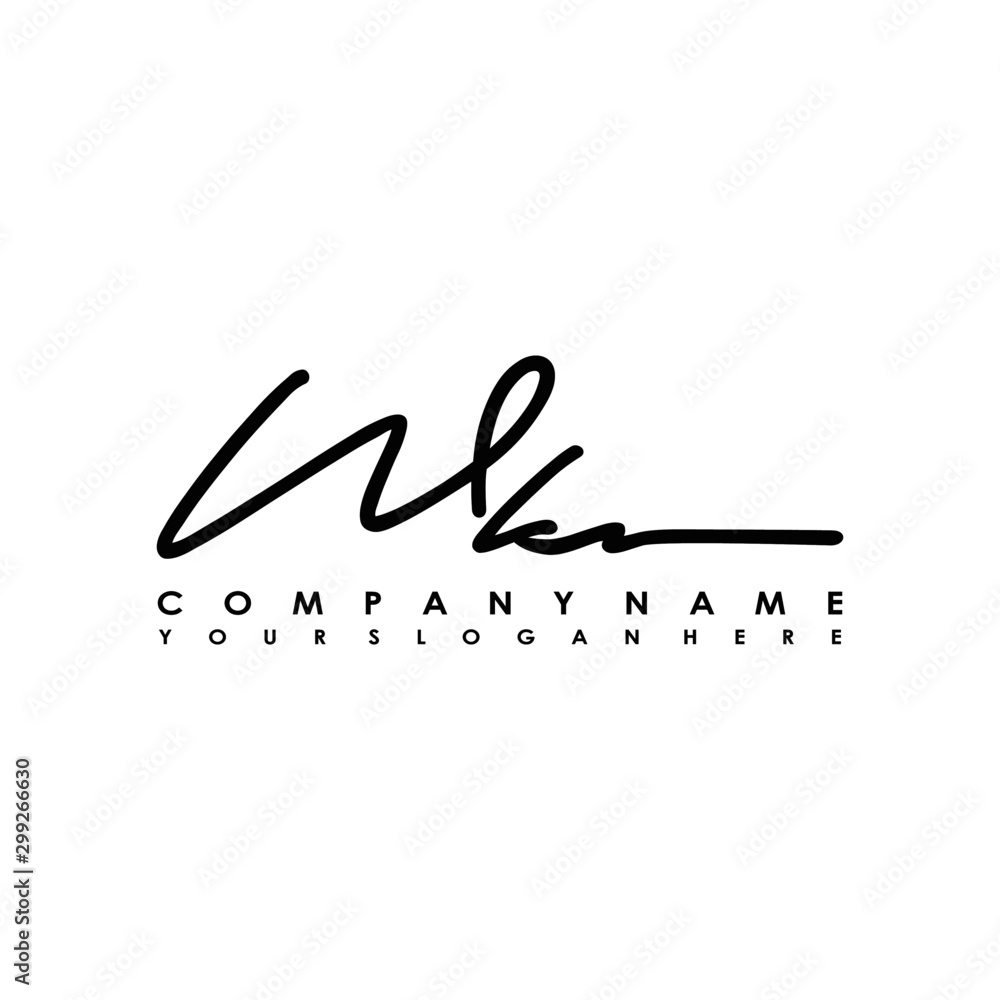 WK initials signature logo. Handwriting logo vector templates. Logo for ...