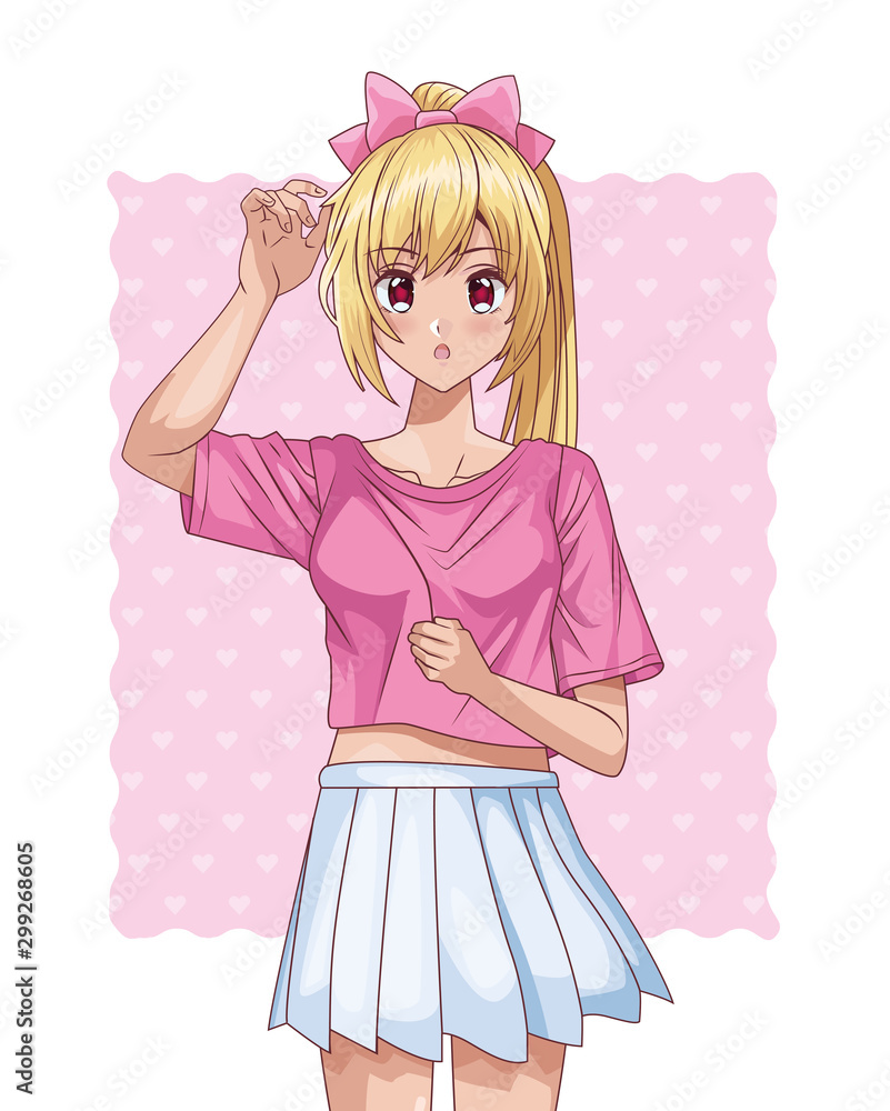 Young Girl Hentai Style Character Stock ベクター Adobe Stock