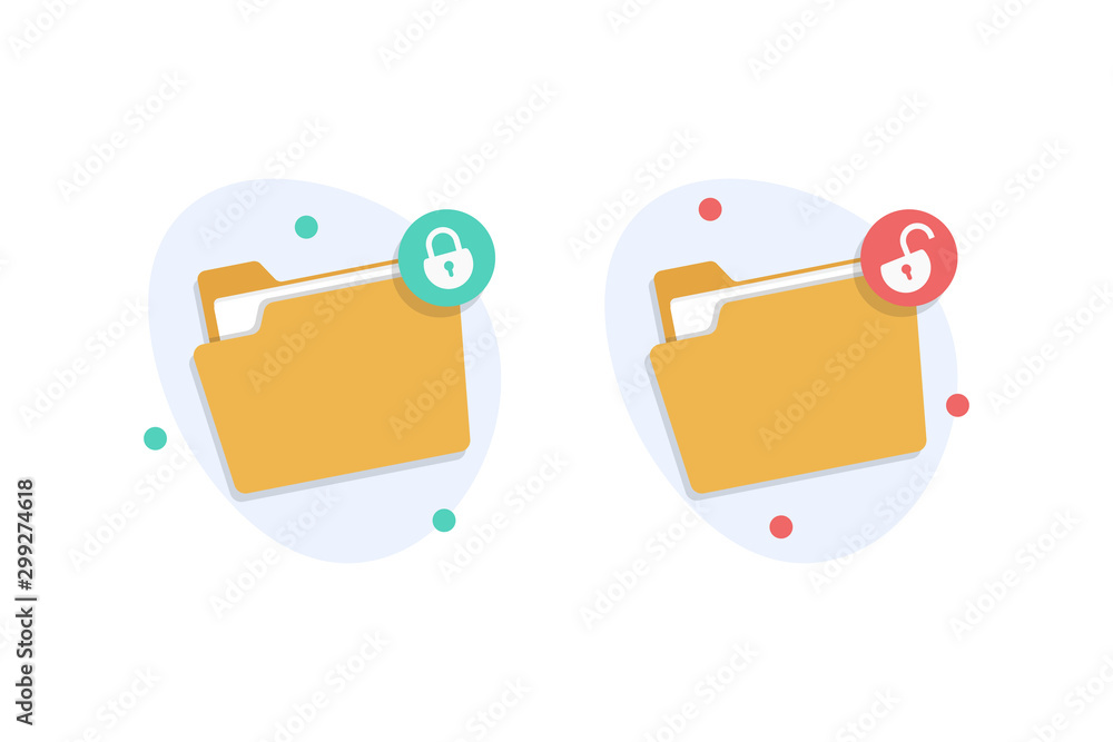 folder locked and unlocked icon,Unlocked Data Stock Vector | Adobe Stock