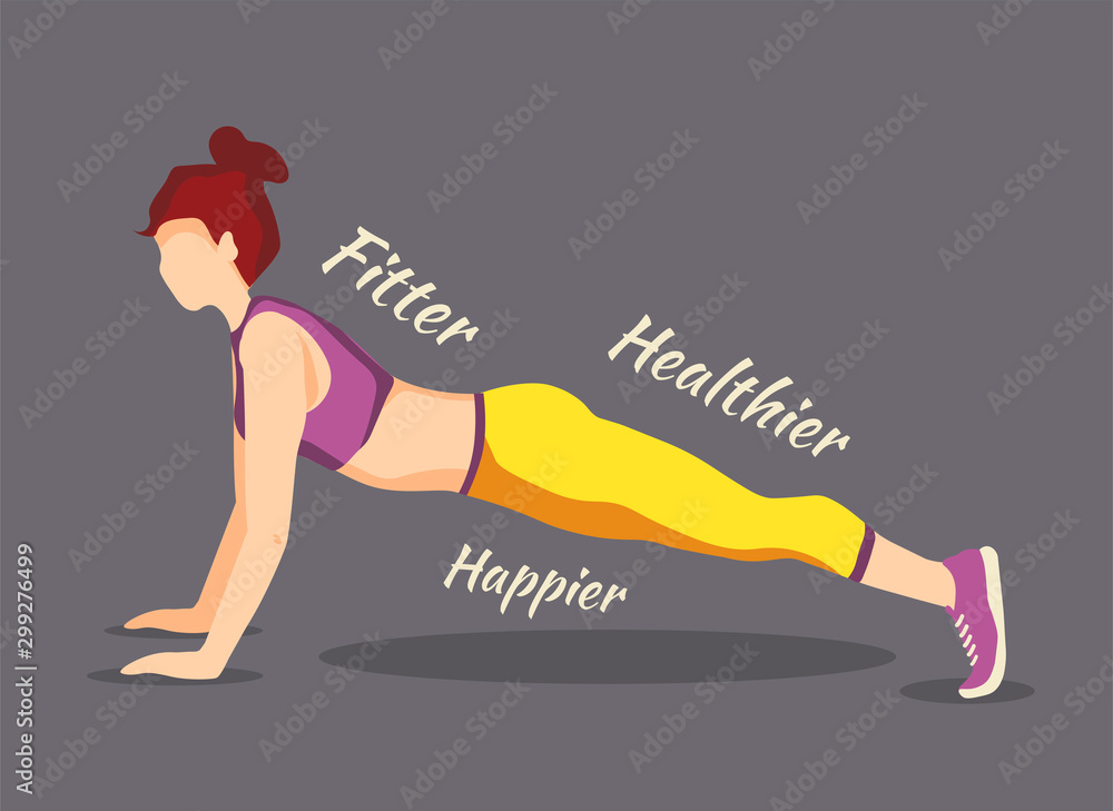 Vector illustration for Fitness, Sport training, Healthy lifestyle ...
