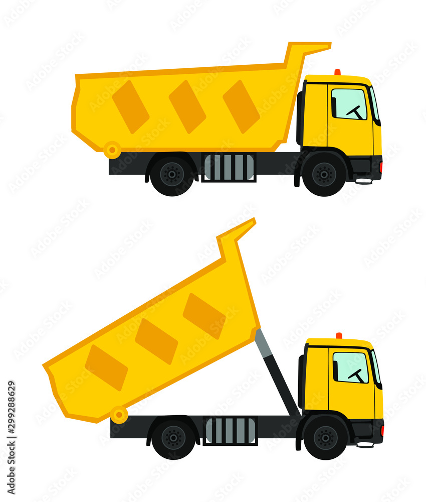 Tipper dump truck vector illustration isolated on white background ...
