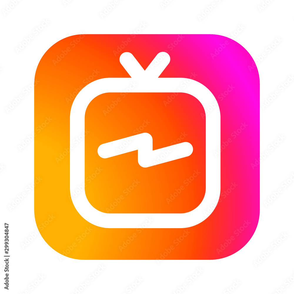 Instagram TV icon, logos. Popular Social Network flat vector Symbol for ...