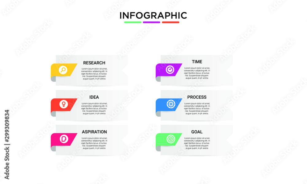 vector modern step Infographic stack chart design with icons and 6 ...