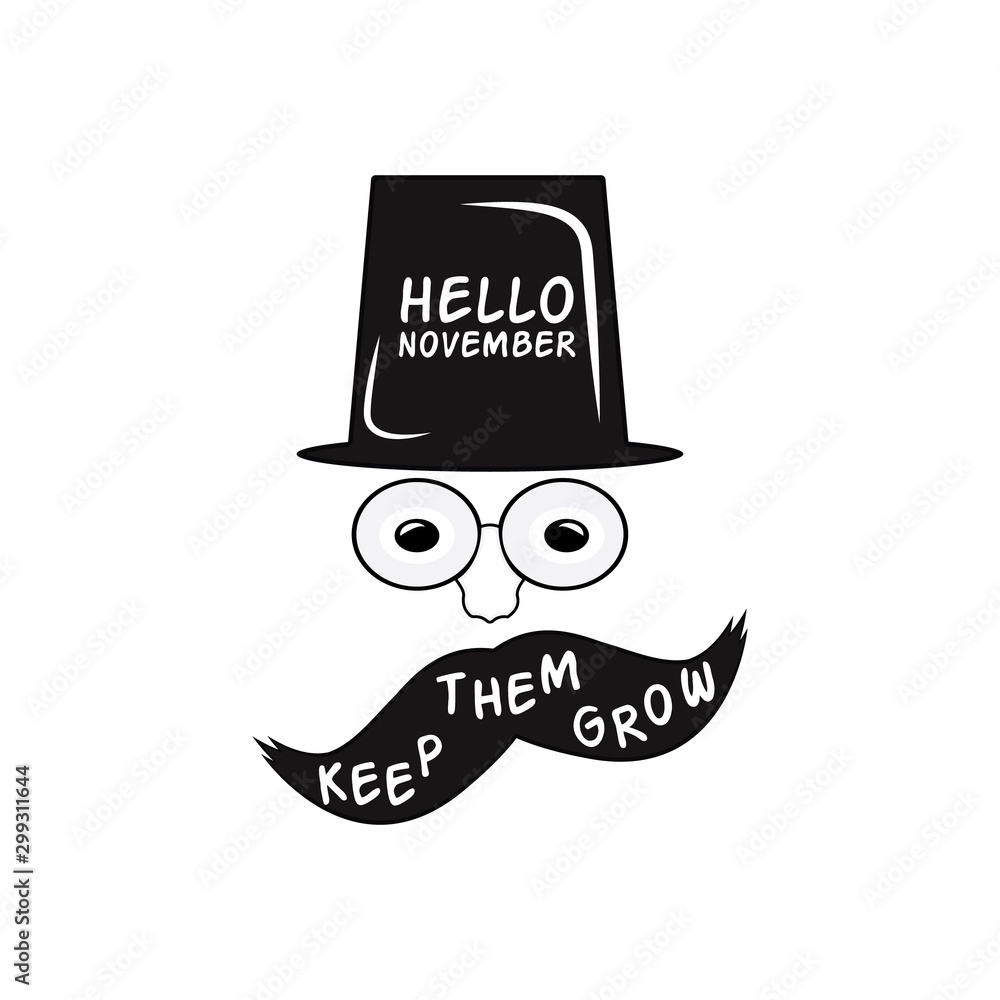 man with cap and mustache vector icon no shave november symbol icon ...