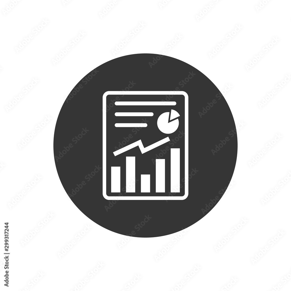 Report icon in flat style. Accounting symbol for your web site design ...