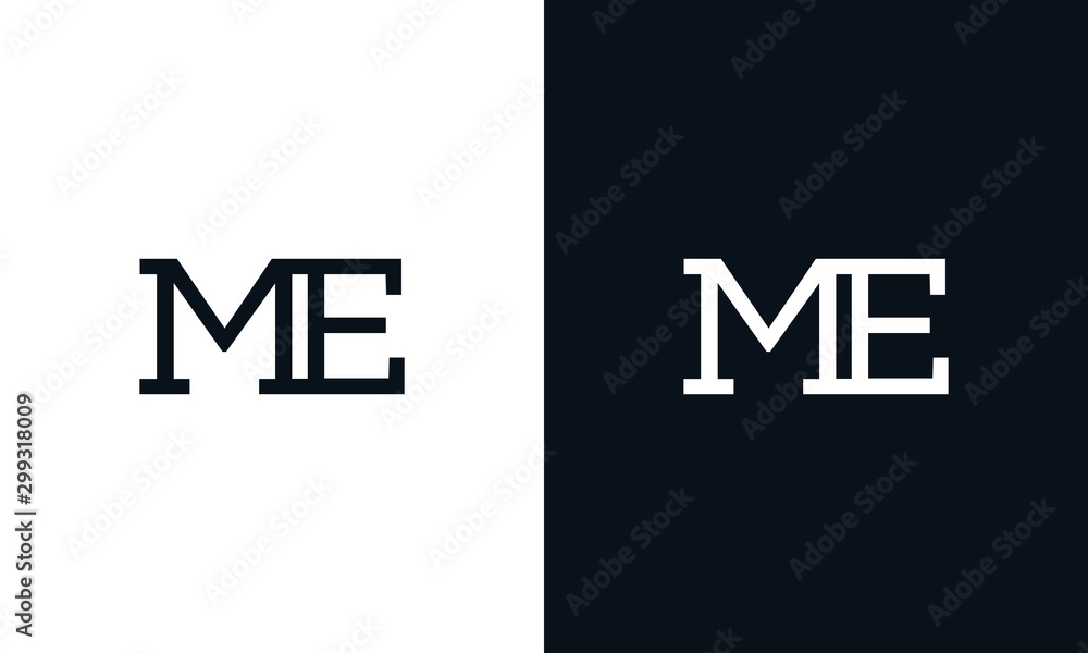 Minimalist line art letter ME logo. This logo icon incorporate with two ...