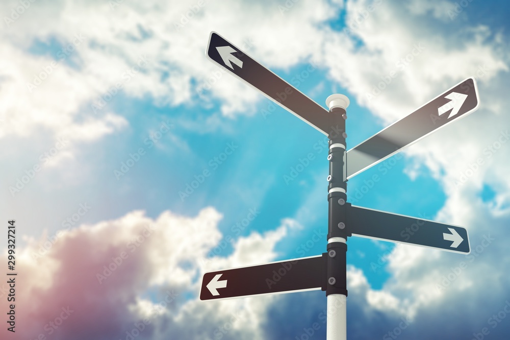 Road sign with sky background and copy space for your message Stock ...