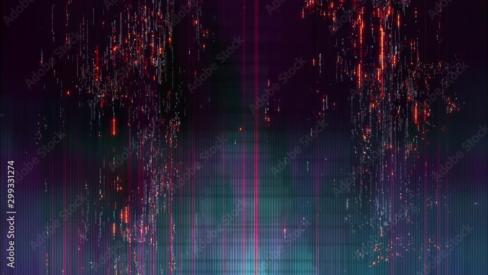 conceptual animation of distorted digital transmission with unique ...