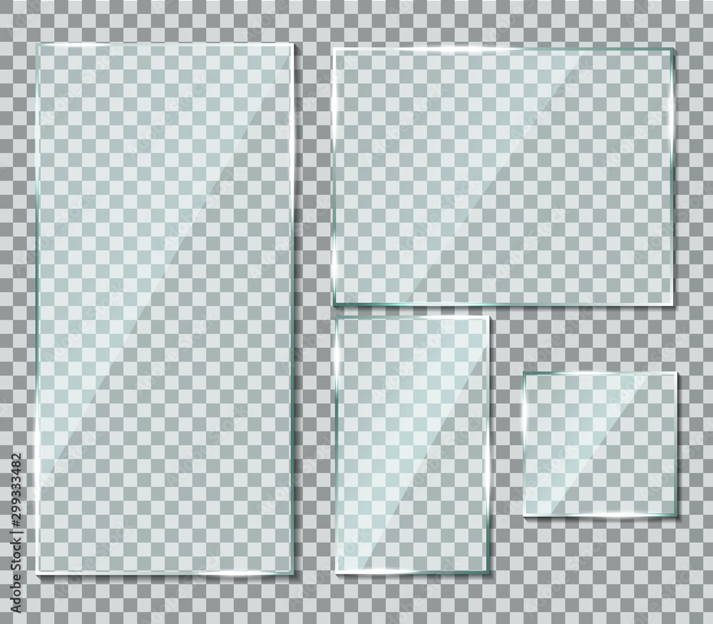 Glass with reflection effect in mockup style. Acrylic and glass texture ...