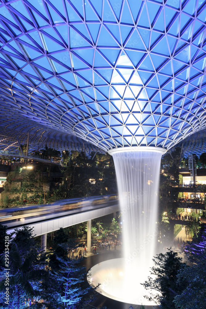 SINGAPORE-MAY 22, 2019_The HSBC Rain Vortex, the world's largest indoor ...