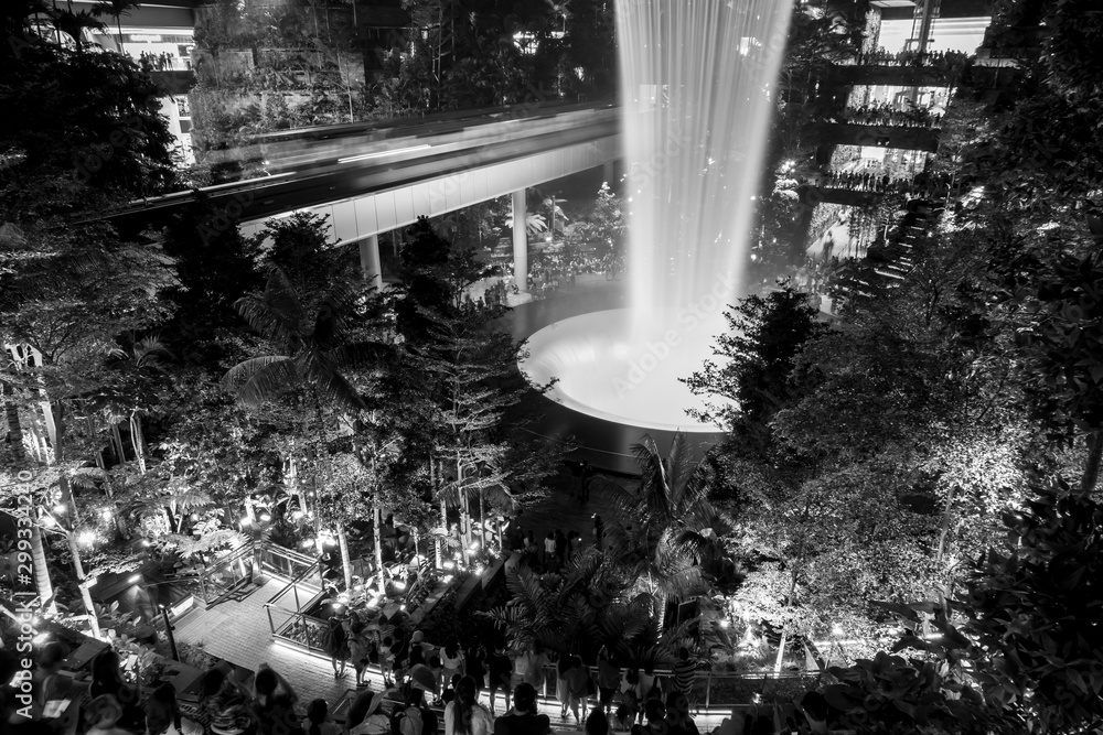 SINGAPORE-MAY 22, 2019_The HSBC Rain Vortex, the world's largest indoor ...