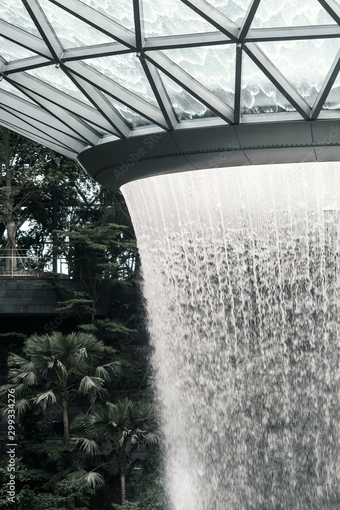 SINGAPORE-MAY 22, 2019_The HSBC Rain Vortex, the world's largest indoor ...