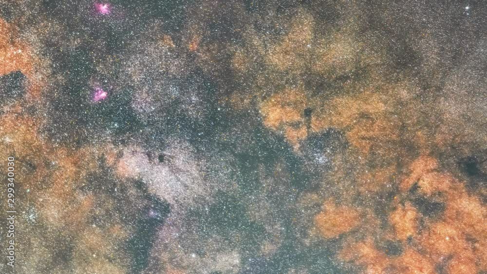 Close up milky way animation. Starry night and bright milky way galaxy ...