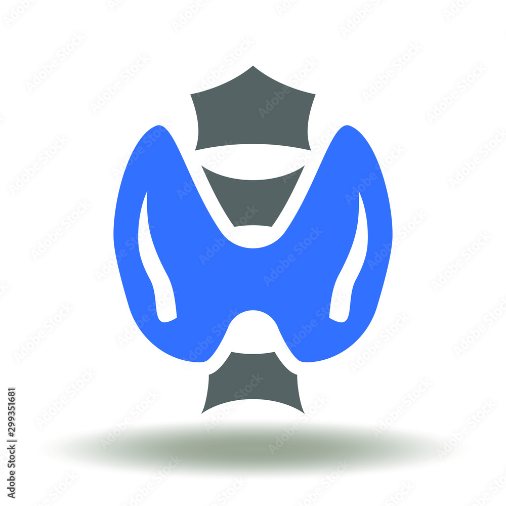 Thyroid Gland Human Endocrine System Icon Vector. Larynx Trachea Logo ...
