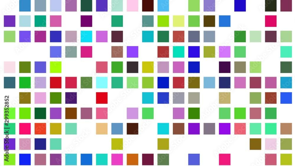Vidéo Stock Filling Array Grid of Squares With Random Bright Primary ...