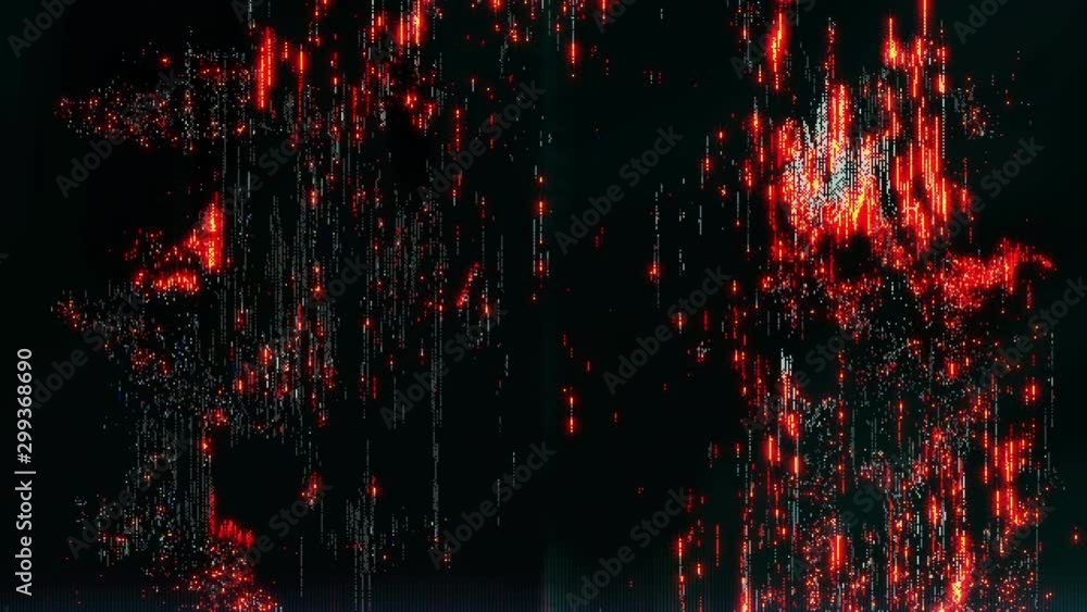 conceptual animation of distorted digital transmission with unique ...