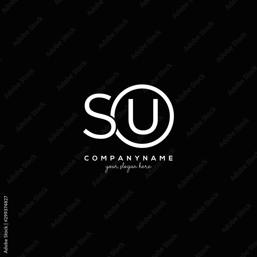 Initial Letter SU Logo With circle Template Vector. Stock Vector ...