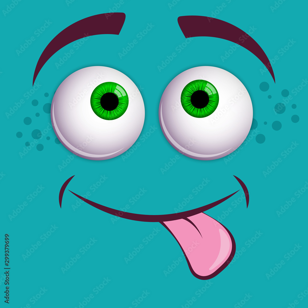 Cartoon Blue Smiley Faces