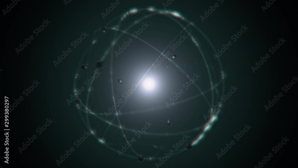 Vidéo Stock seamlessly looping green silver atom concept animation ...