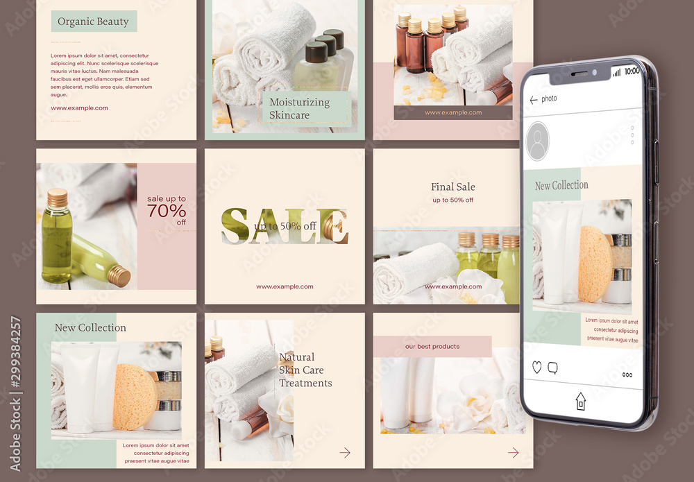 Set of 15 Minimalist Social Media Post Layouts Stock Template | Adobe Stock