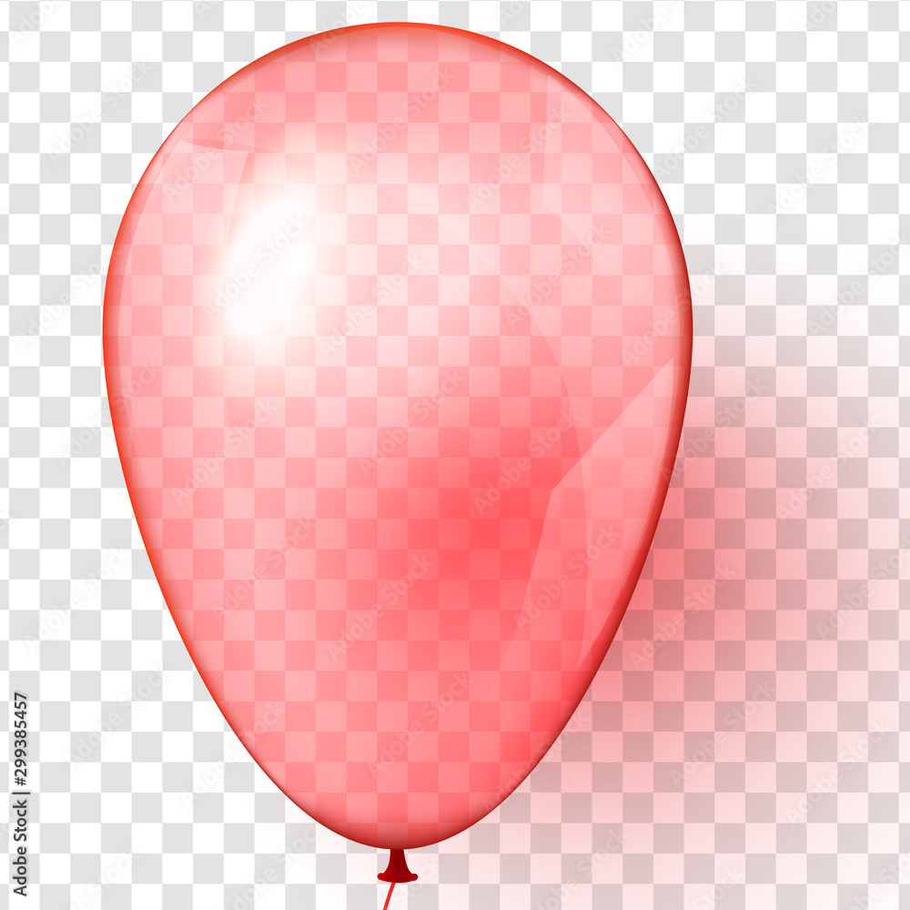 Realistic transparent red balloon on transparent background. Stock ...