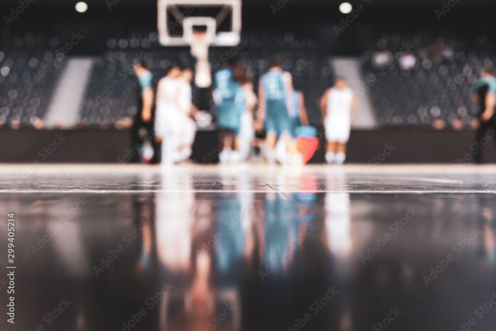 blurred background of basketball players on court during game - very ...