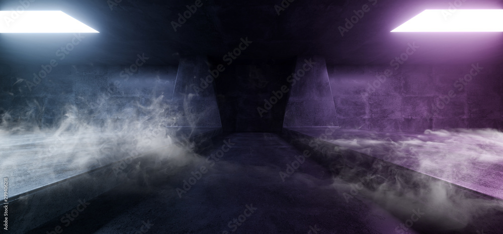 Cement Tunnel Concrete Sci Fi Smoke Fog Steam Tunnel Corridor ...