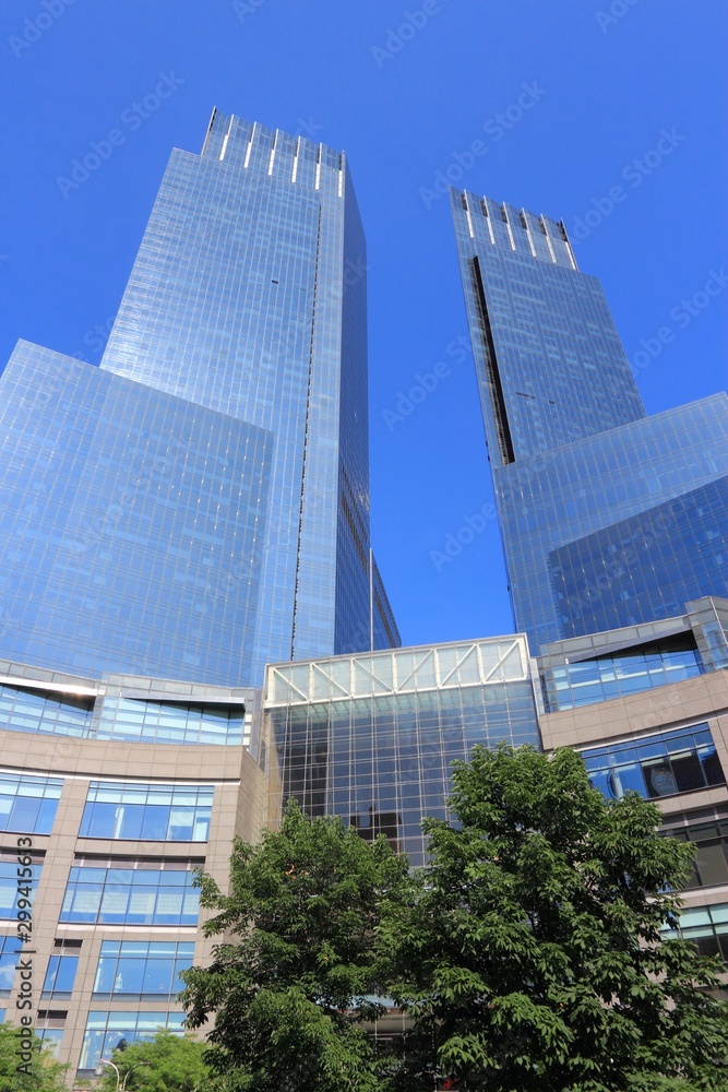 NEW YORK, USA - JULY 6, 2013: Architecture view of Columbus Circle in ...
