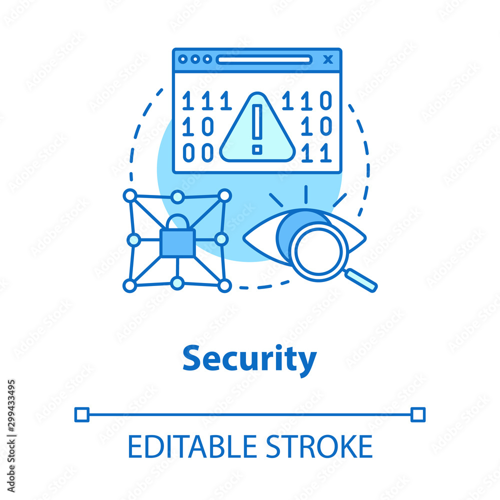 Security concept icon. Privacy protection idea thin line illustration ...