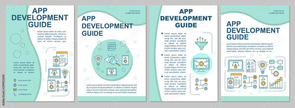 App development guide brochure template. Flyer, booklet, leaflet print ...