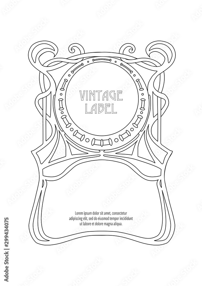 Label, decorative frame, border. Good for product label. with place for ...