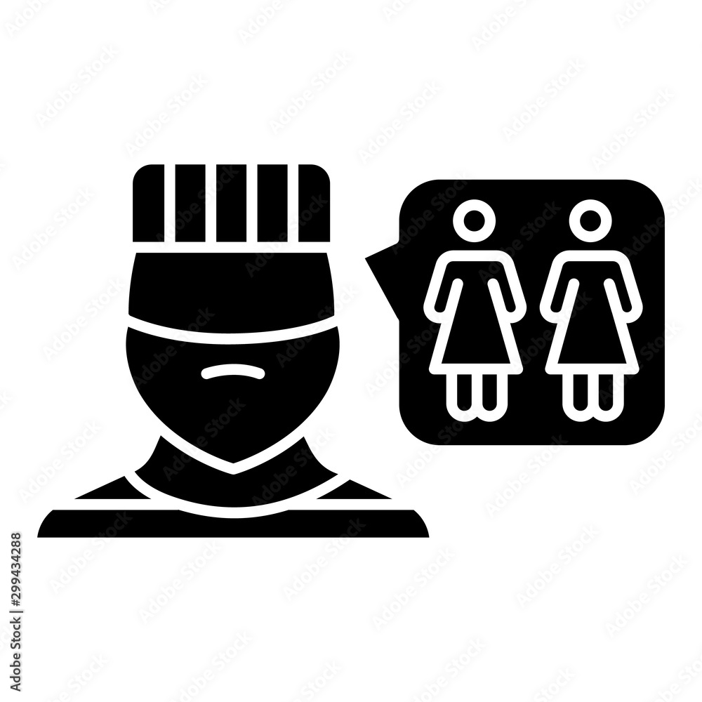 Corrective rape glyph icon. Custodial woman abuse in institutions. Rape ...